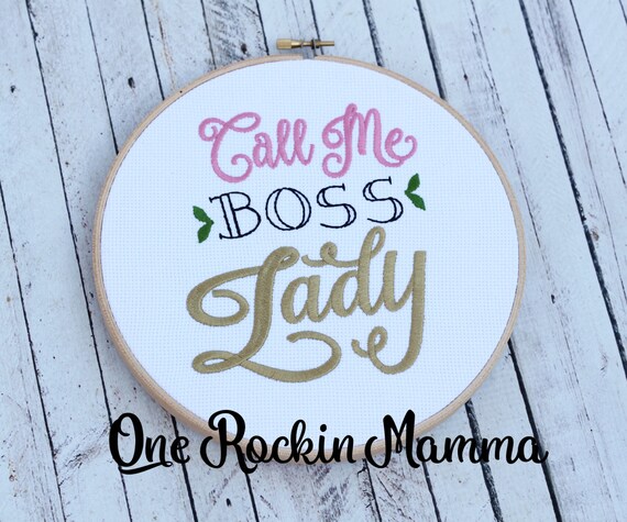 Call Me Boss Lady Embroidery Design INSTANT DOWNLOAD | Etsy