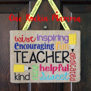 Teacher Subway Art V2 Embroidery Design- INSTANT DOWNLOAD - Etsy