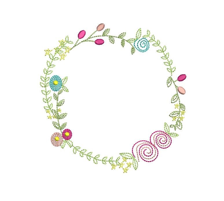 Flower Frame Embroidery Design INSTANT DOWNLOAD - Etsy