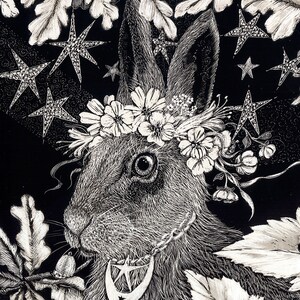 Art Card: the Blessing Hare Blank Card From Original Scraperboard ...
