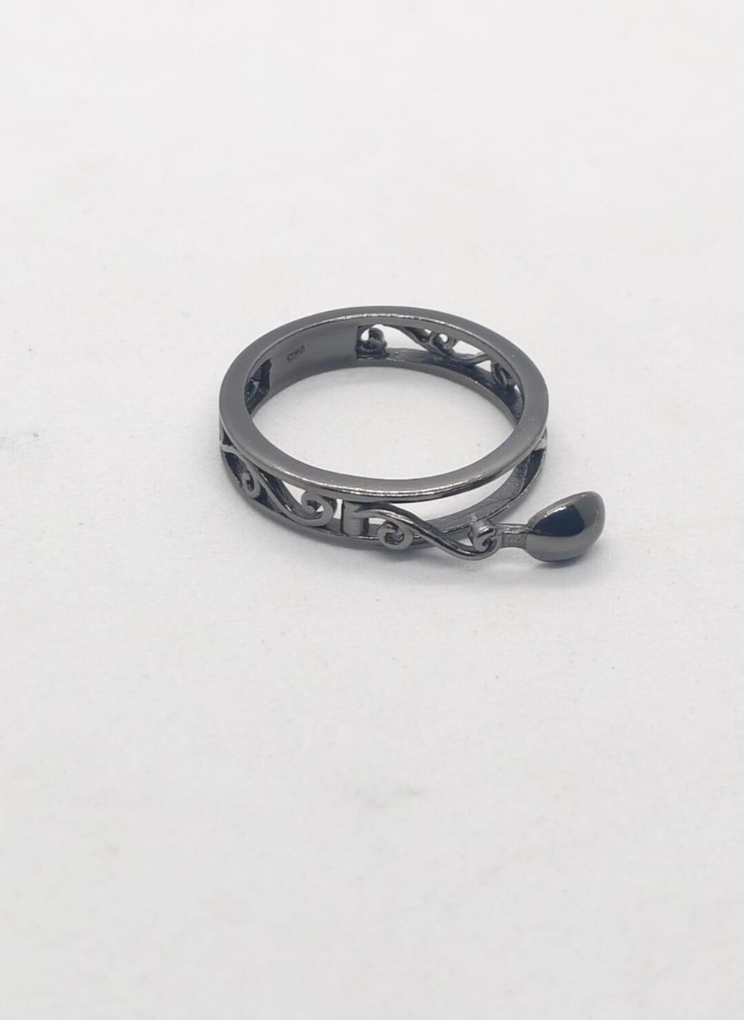Oxidized 925 Sterling Silver Ring, Star Detailing Spoon, Hidden Detail ...