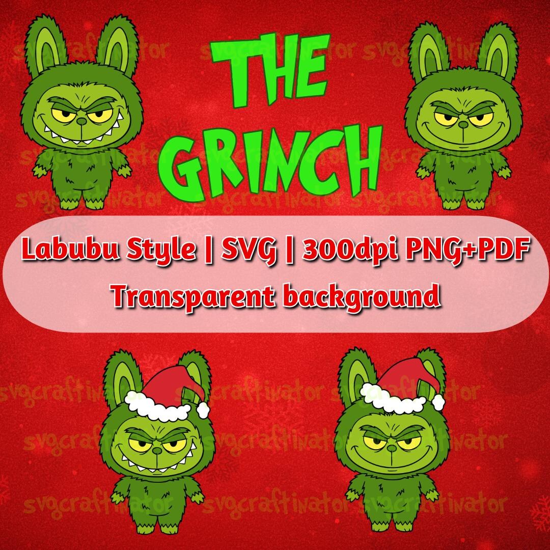 The Grinch, Labubu Style, Christmas Clipart, Digital Download - Etsy