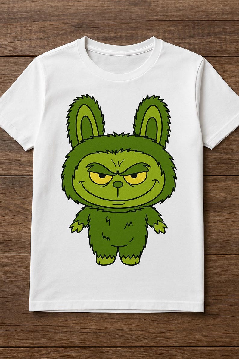 The Grinch, Labubu Style, Christmas Clipart, Digital Download - Etsy