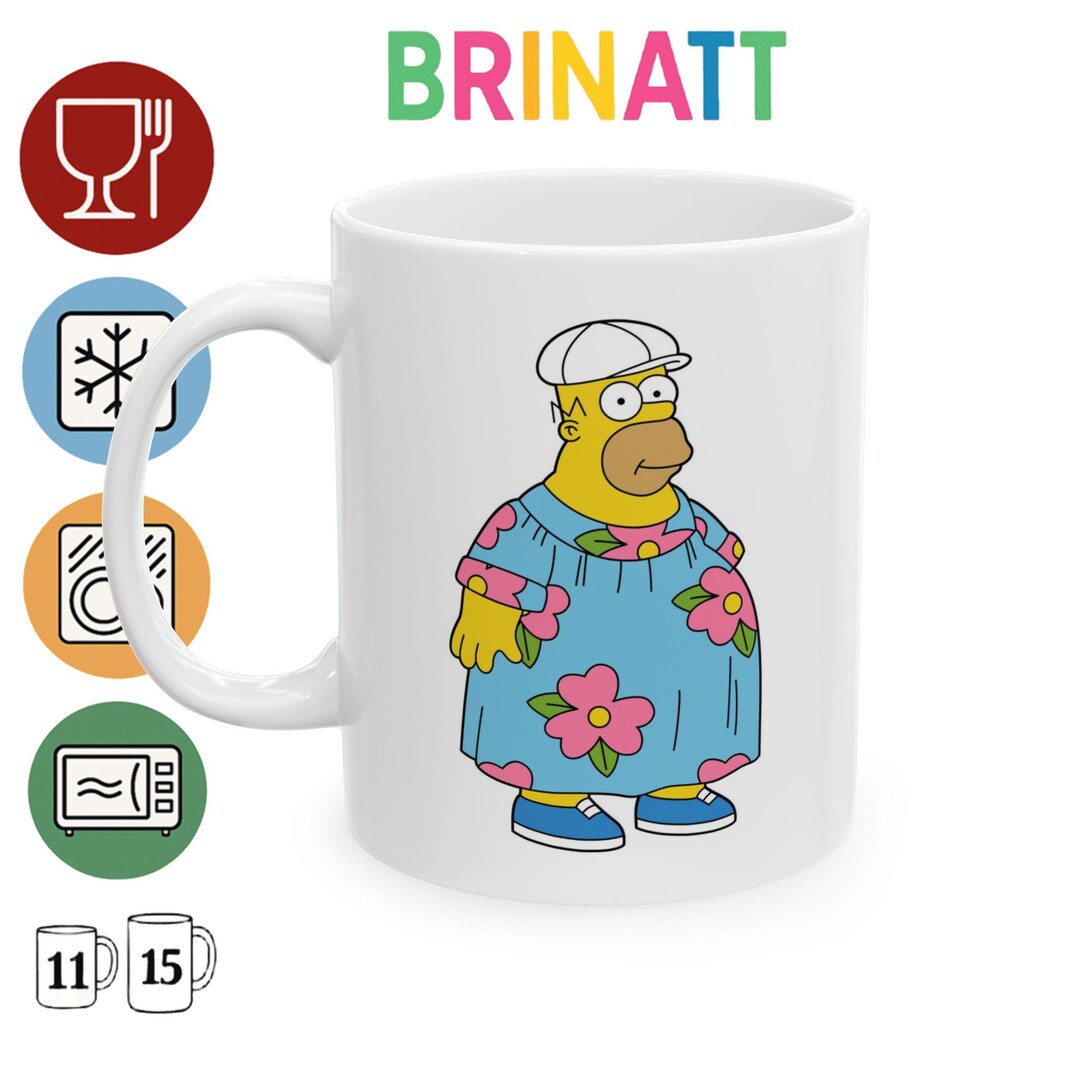 Ceramic Mug - Homer Simpson - Fat - Funny Coffee Lover Gift, Tea Cup ...