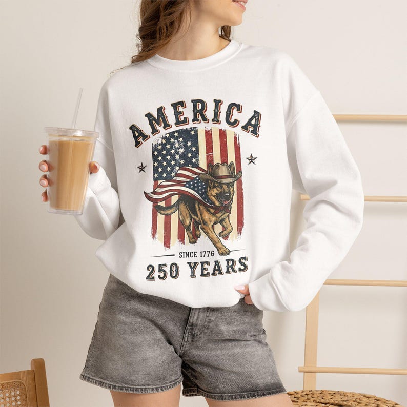 USA 250th Anniversary German Shepherd Shirt | Semiquincentennial GSD ...