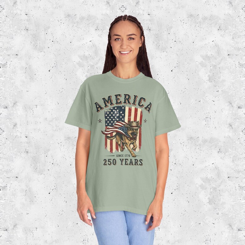USA 250th Anniversary German Shepherd Shirt | Semiquincentennial GSD ...