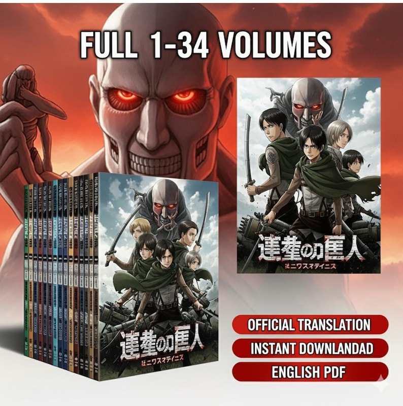 Attack on Titan Manga Collection, English Chapter 1-34, PDF & CBZ Comic, Novels, Magazine, Hd ...