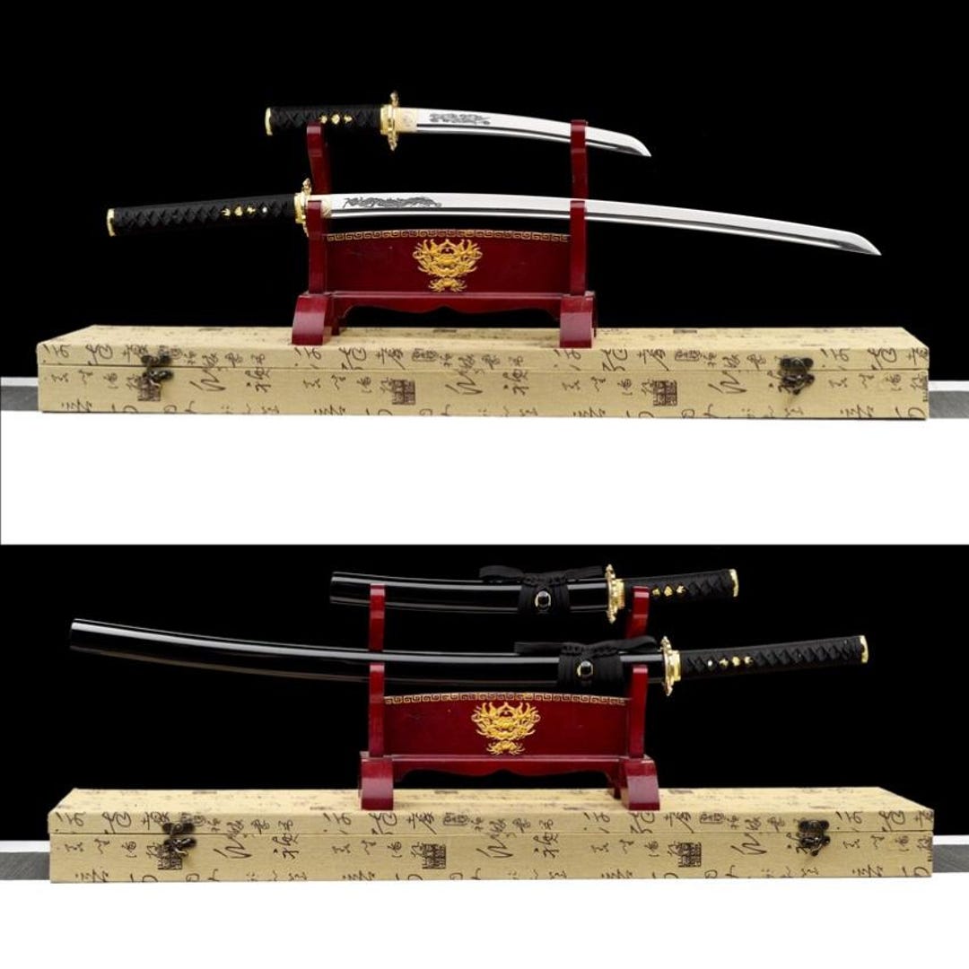 Handmade Knives, Two Samurai Sword Sets, Gift for Boyfriend, Gift for ...