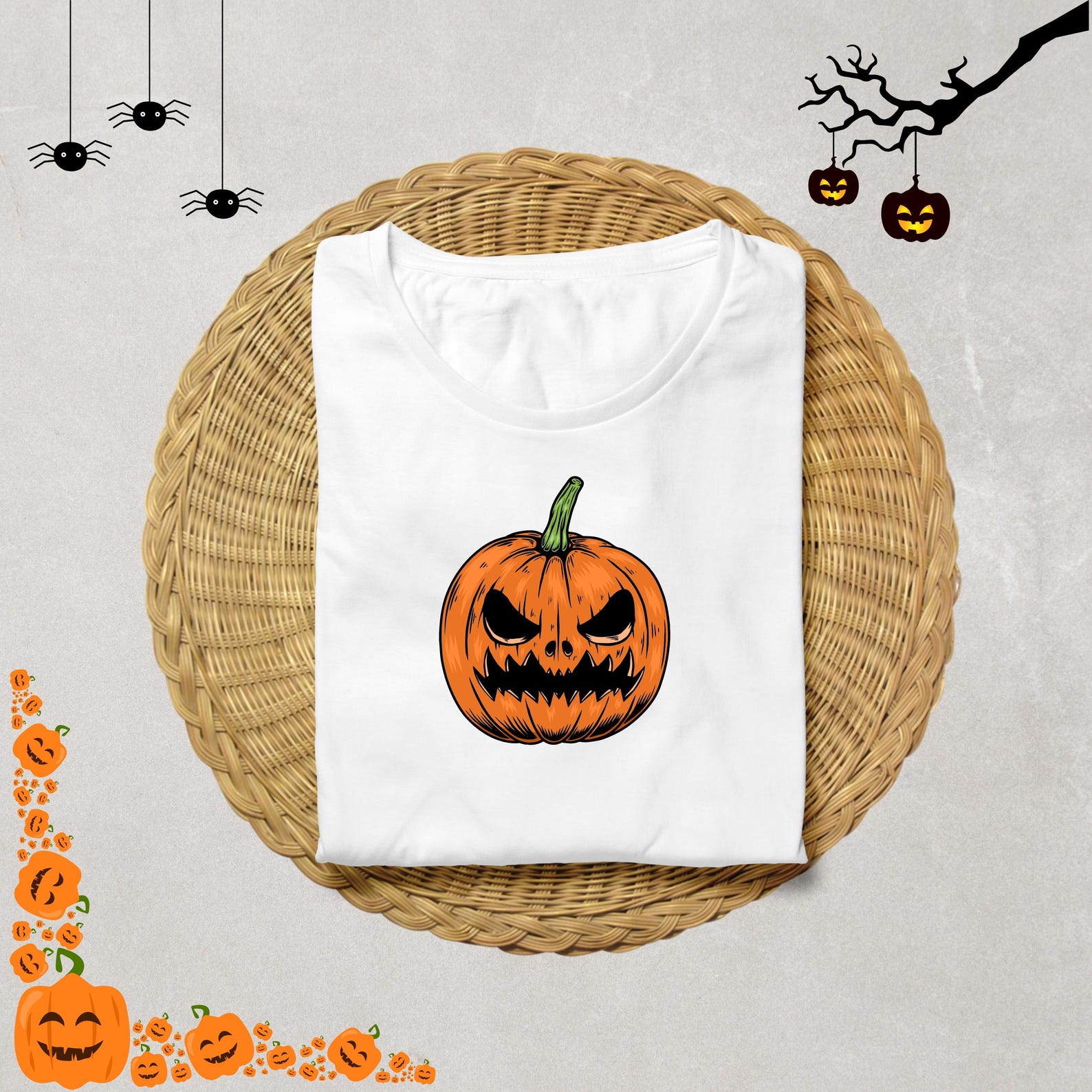 Spooky Jack O Lantern Clipart PNG | Halloween Pumpkin Printable PDF ...