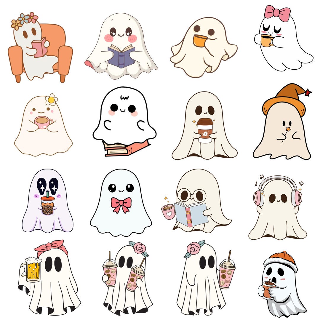 Halloween Ghost Clipart Bundle PNG | Spooky Ghost Designs for ...