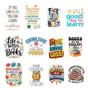 Motivational Classroom Quote PNG Bundle | Reading & Education Posters ...
