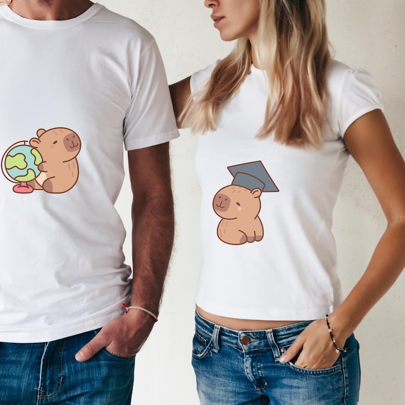 Capybara Back to School Clipart: Kawaii Animal PNG, PDF (digital ...