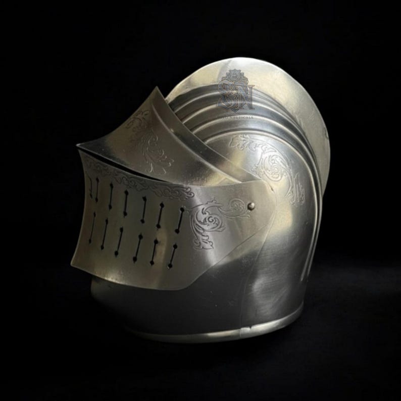 Hand-engraved Knight Helmet 18-gauge Steel Medieval Warrior Helm ...