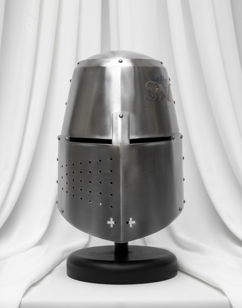Steel Medieval Knight Battle Helmet – Wearable Helm for LARP, Cosplay ...