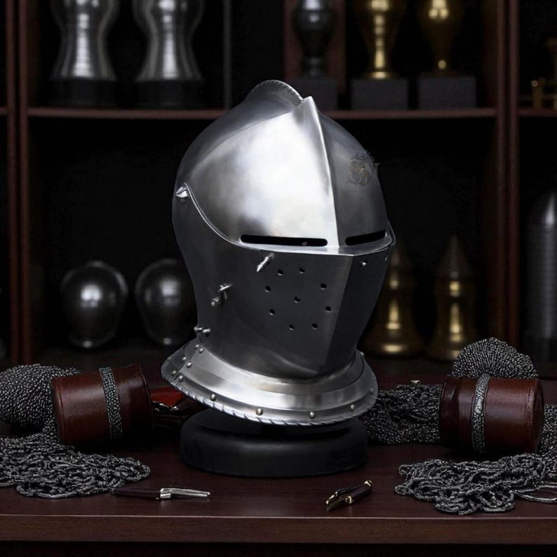 Gothic Armet Steel Knight Helmet: Wearable Medieval Full Face Armor - Etsy