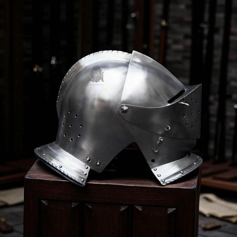 Gothic Armet Steel Knight Helmet: Wearable Medieval Full Face Armor ...