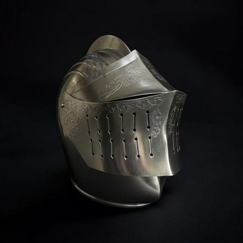 Hand-engraved Knight Helmet 18-gauge Steel Medieval Warrior Helm ...