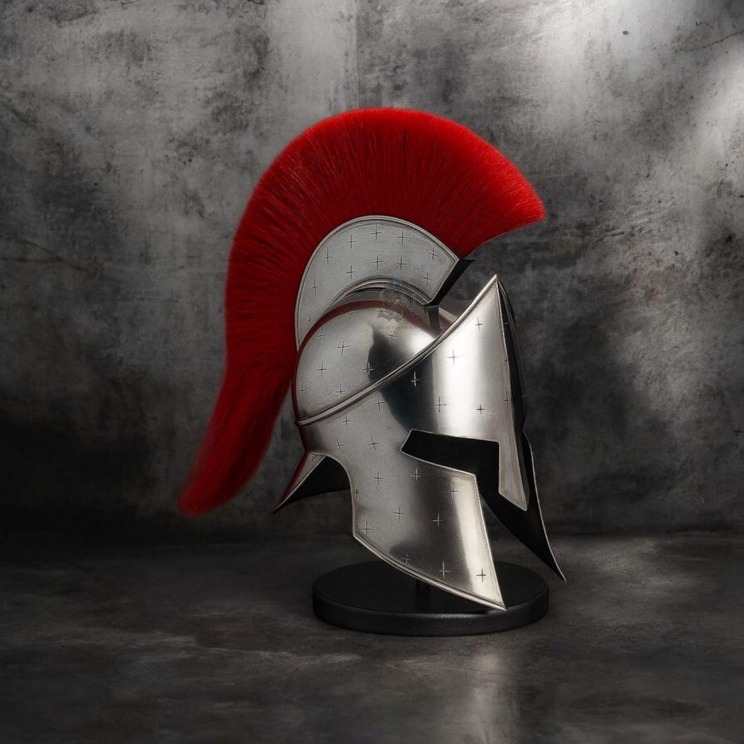 Handmade Polished Steel Spartan Helmet – Wearable Greek Warrior Armor ...