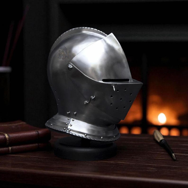 Gothic Armet Steel Knight Helmet: Wearable Medieval Full Face Armor ...