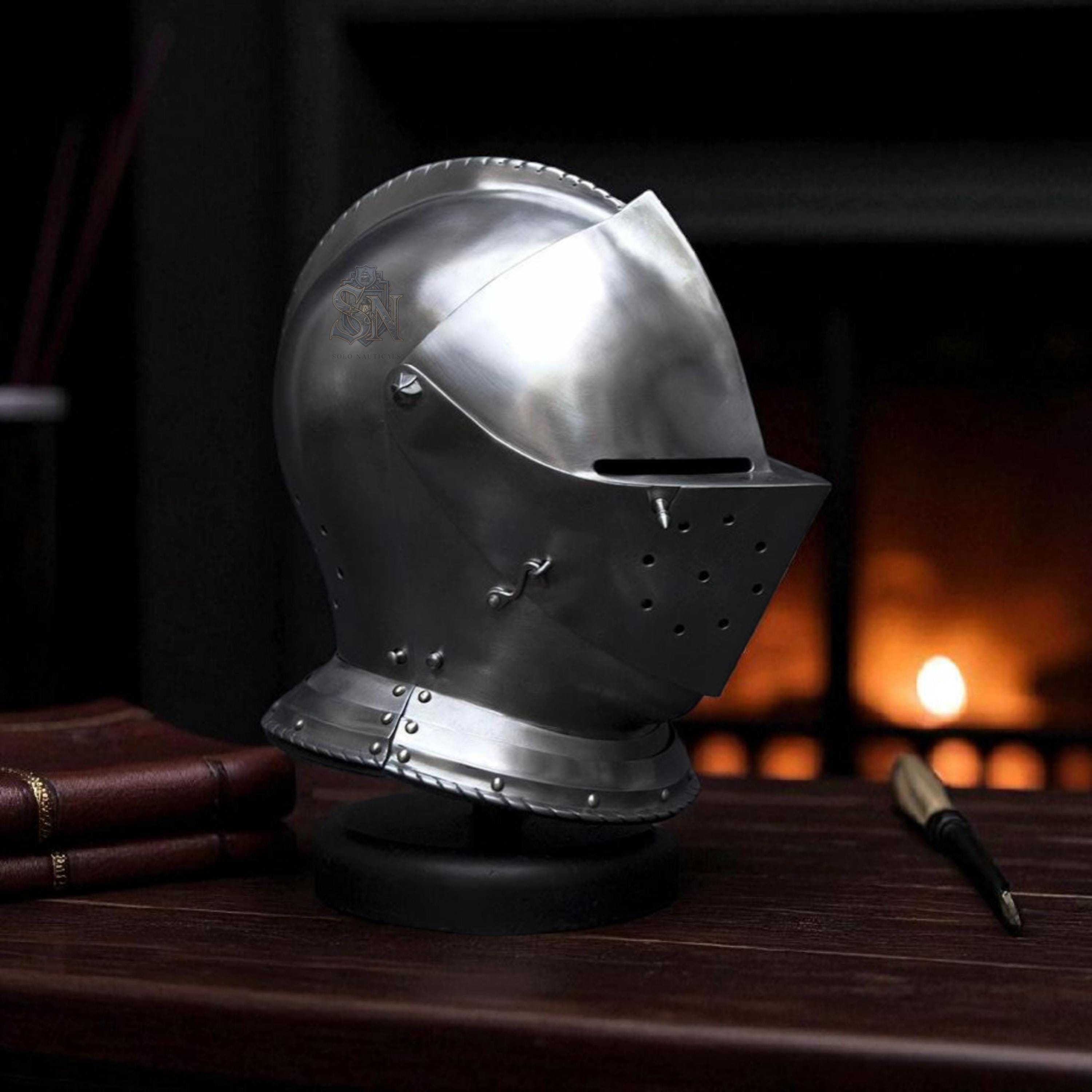Gothic Armet Steel Knight Helmet: Wearable Medieval Full Face Armor - Etsy