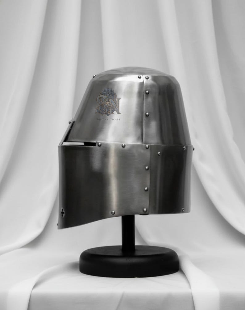 Steel Medieval Knight Battle Helmet – Wearable Helm for LARP, Cosplay ...