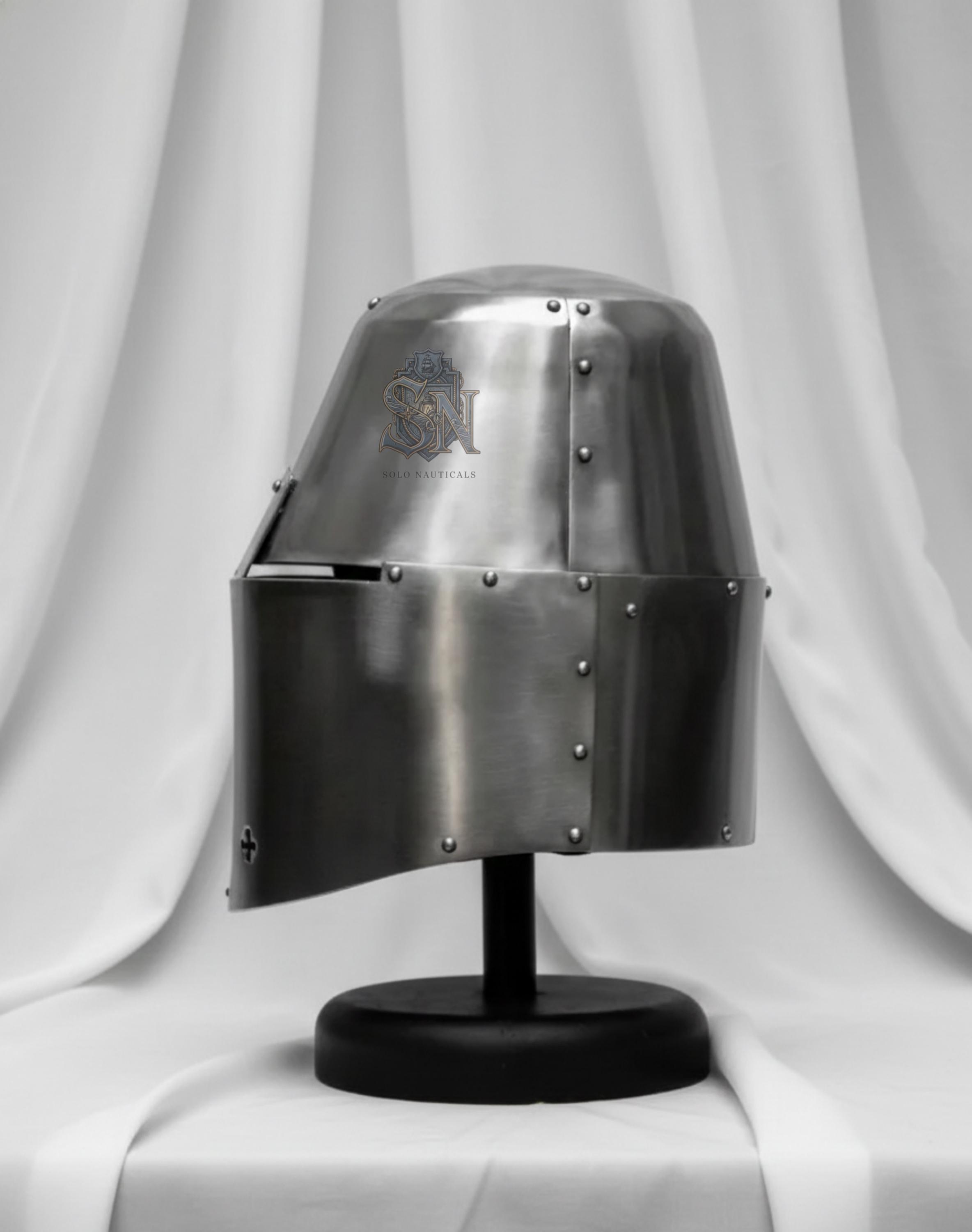Steel Medieval Knight Battle Helmet – Wearable Helm for LARP, Cosplay ...