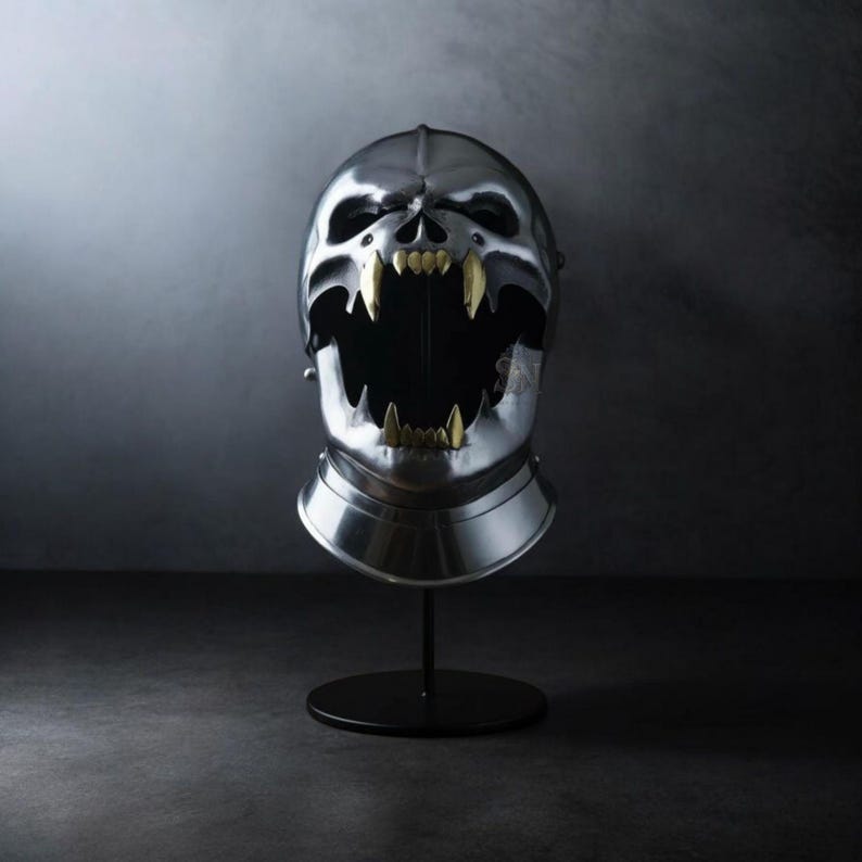 Handcrafted Steel Skull Knight Helmet – Wearable Medieval Armor, LARP ...