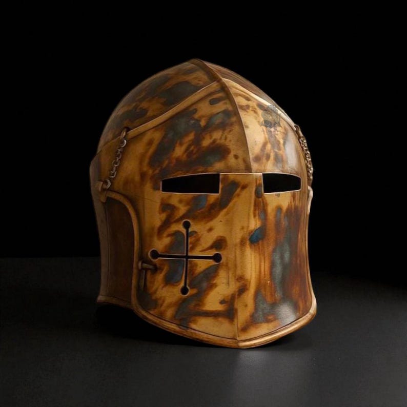Antique Barbuta Helmet: 18 Gauge Steel Medieval Knight Armor - Etsy