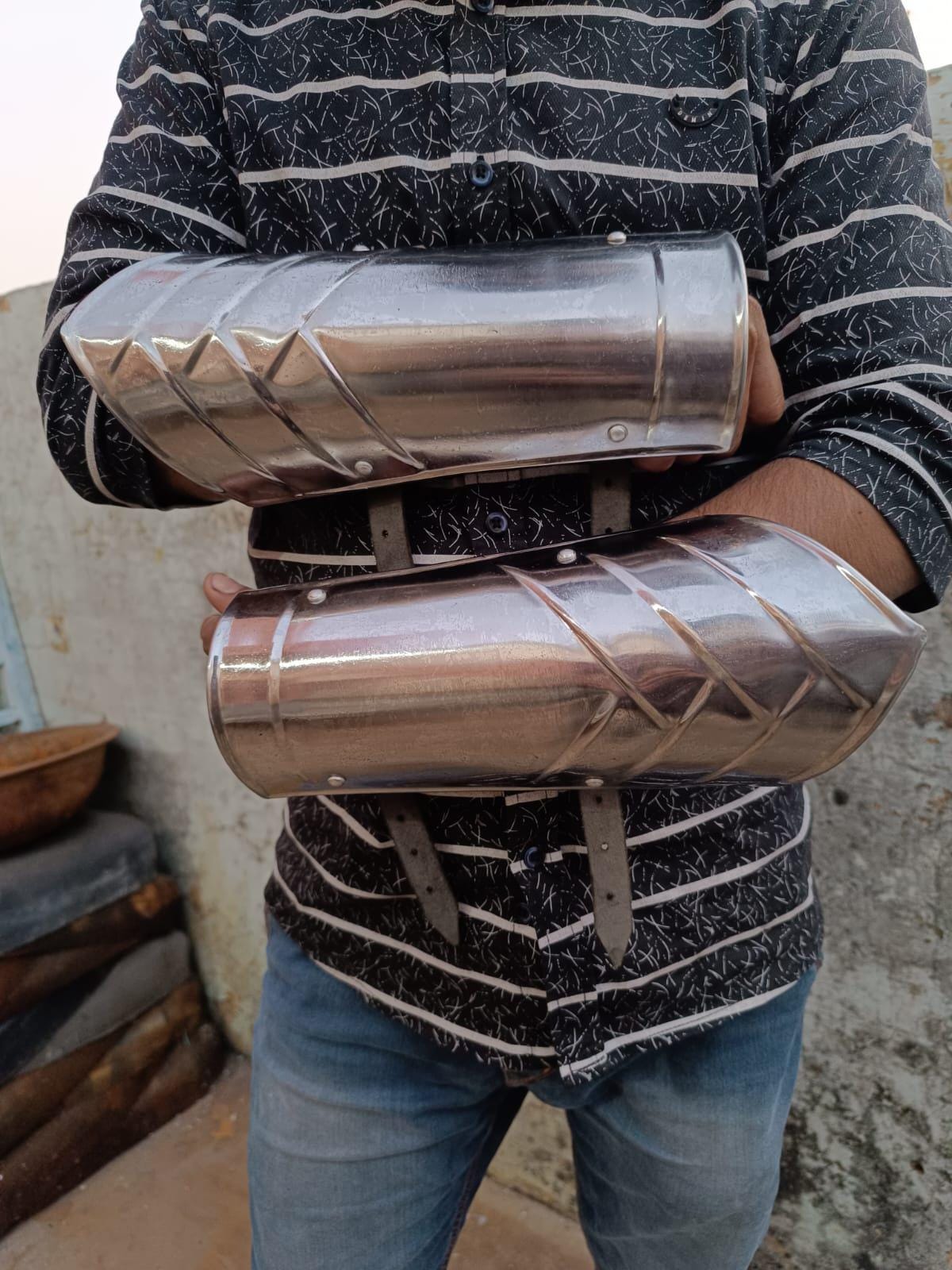 Medieval Arm Guard Cosplay Armor for Larp Clothing Metal Bracers ...