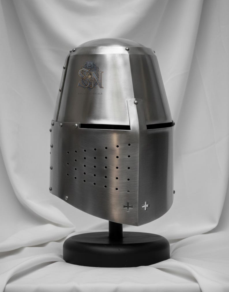 Steel Medieval Knight Battle Helmet – Wearable Helm for LARP, Cosplay ...