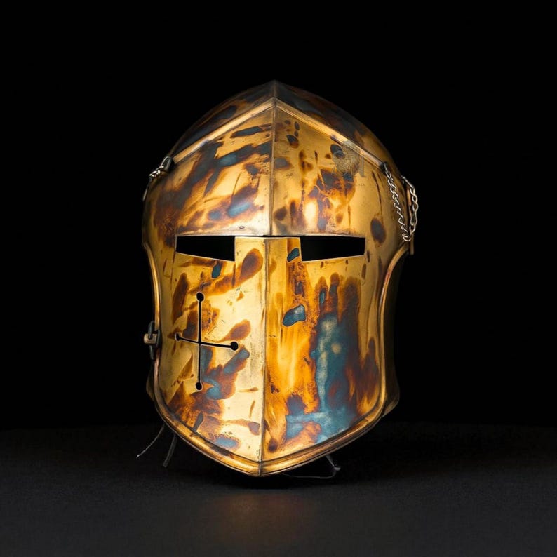 Antique Barbuta Helmet: 18 Gauge Steel Medieval Knight Armor - Etsy