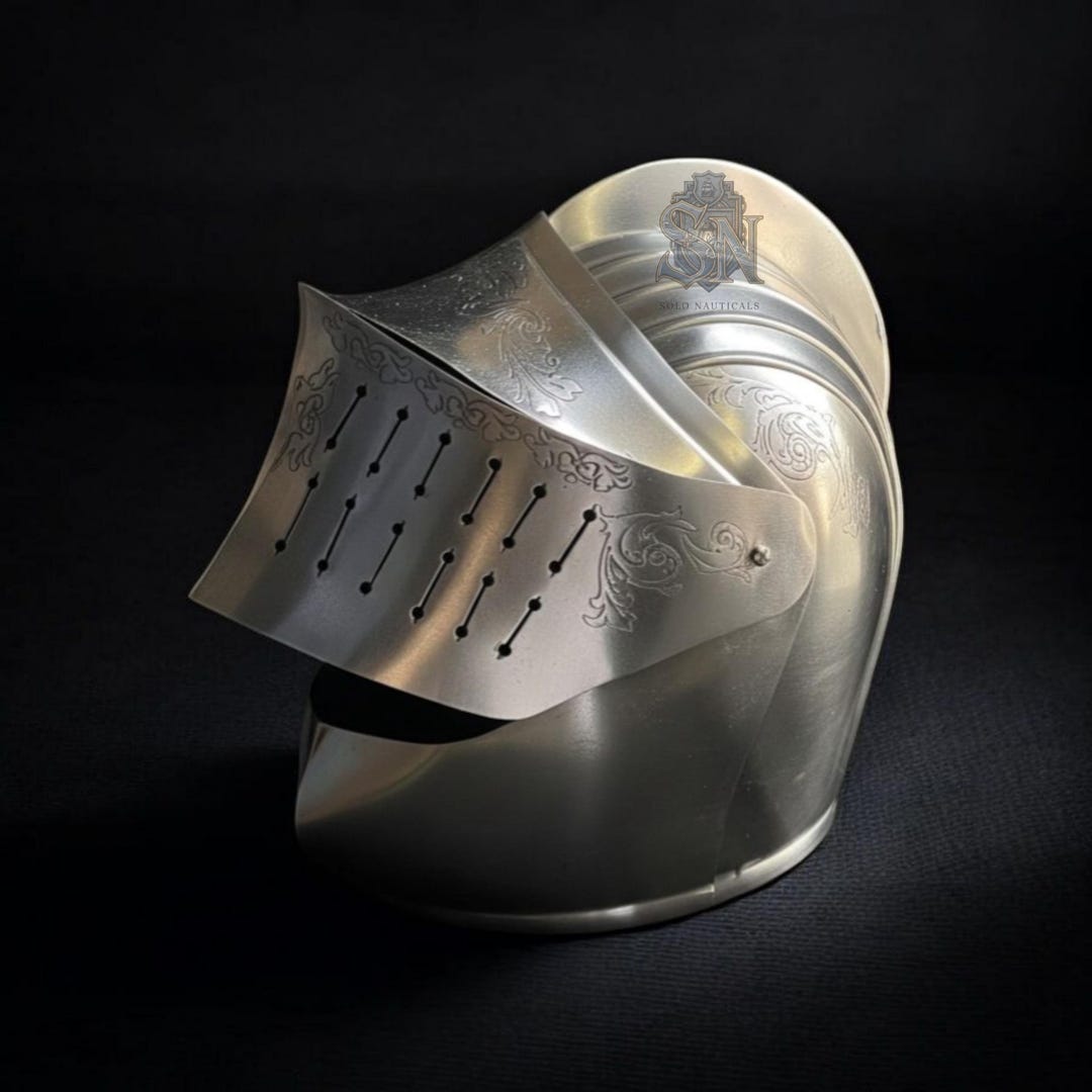 Hand-engraved Knight Helmet 18-gauge Steel Medieval Warrior Helm ...