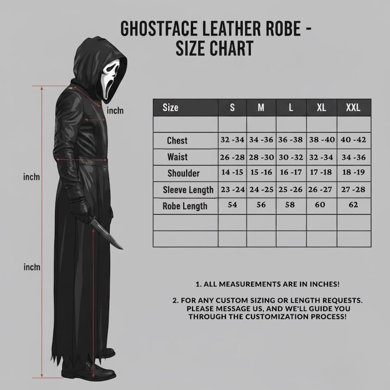 Leather Scream Ghostface Robe, Black Scream Cosplay Costume, Scream ...