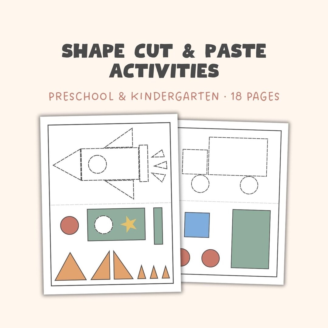 Shape Cut & Paste Activities | Montessori-inspired Preschool and ...