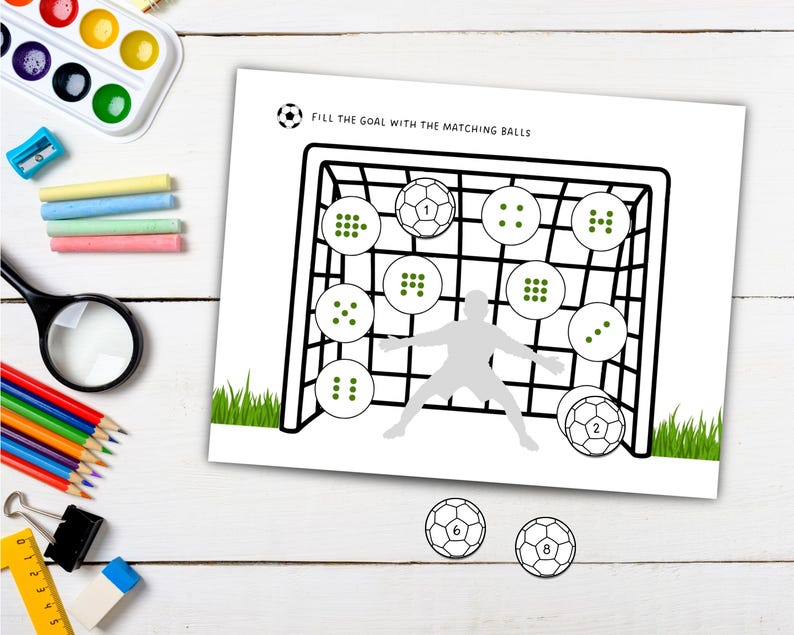 Soccer Goal Counting Printable Activity | Number Matching Game - Etsy