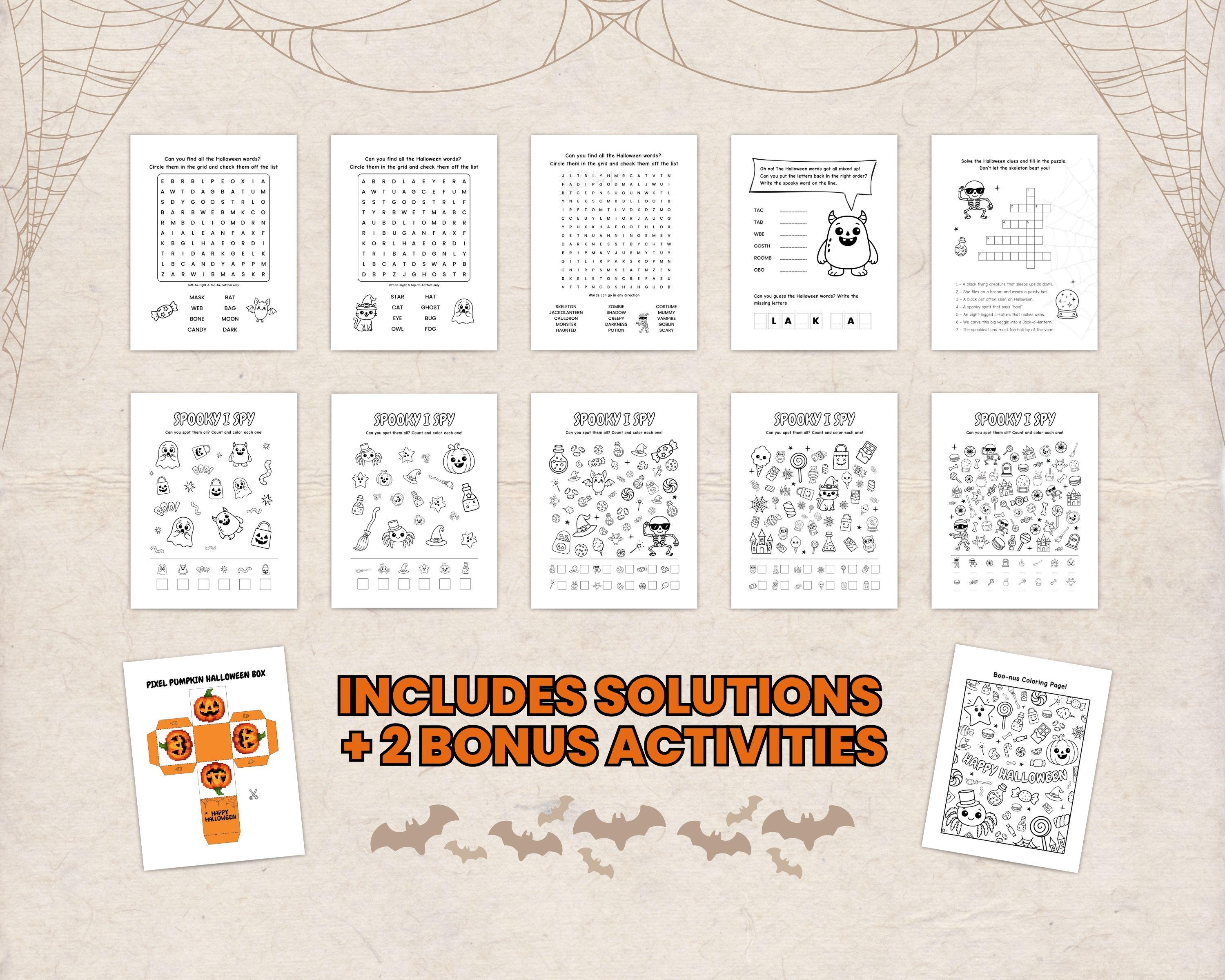 Halloween Word Search & I Spy Bundle | Kids Printable Activities - Etsy