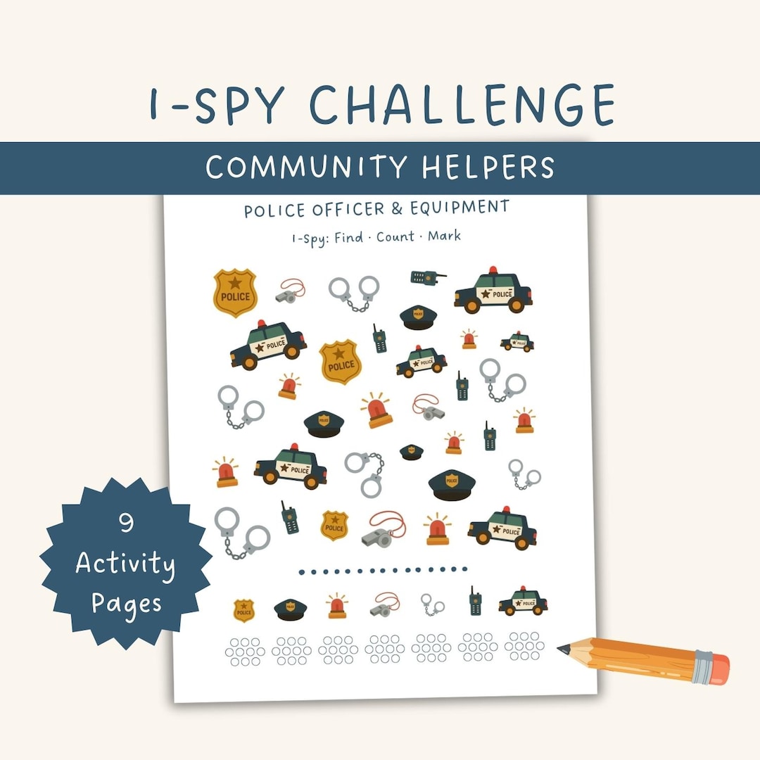 Community Helpers I Spy Challenge | Find, Count & Mark | Preschool and ...