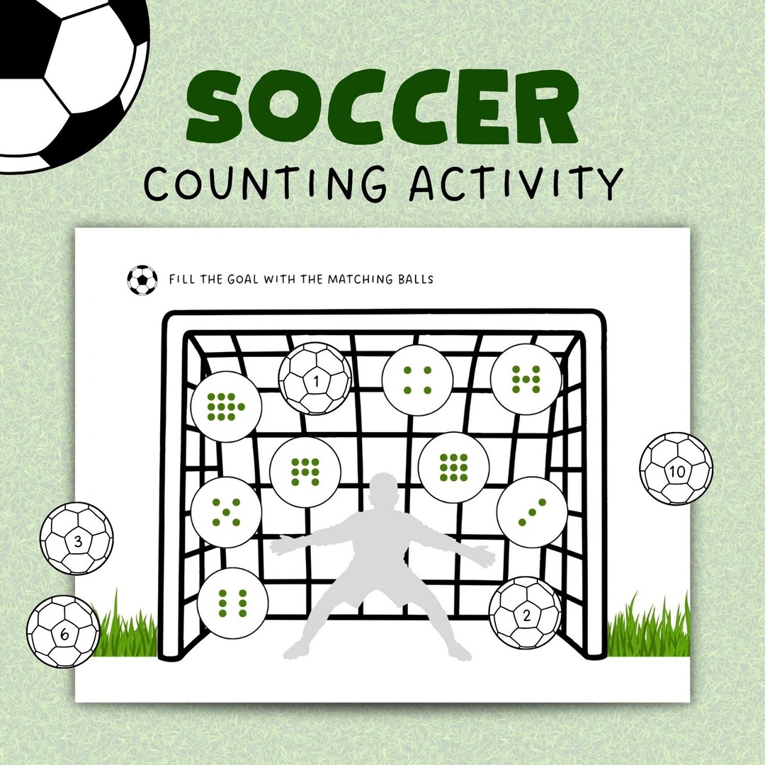 Soccer Goal Counting Printable Activity | Number Matching Game - Etsy