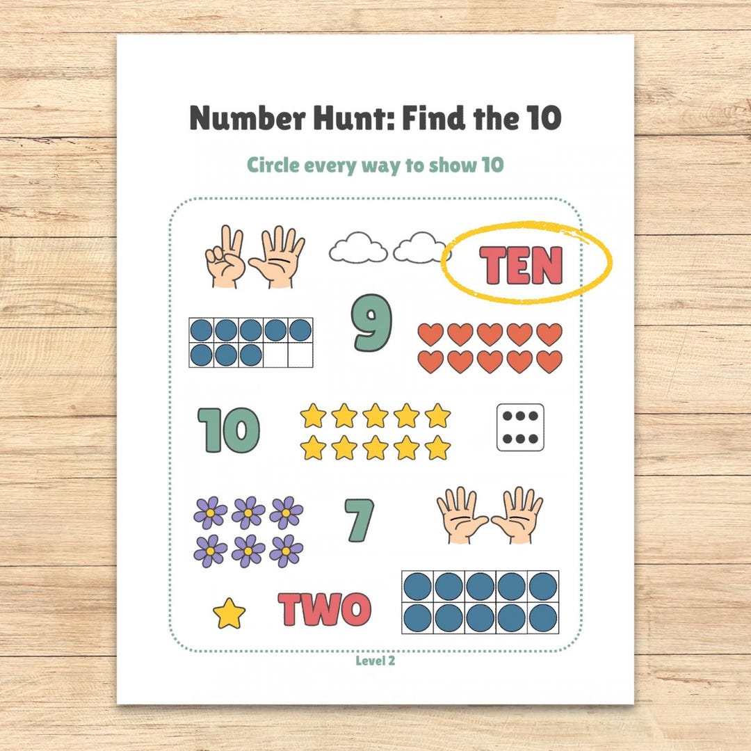 Number Hunt Printable Activity | Find Numbers in Different Ways ...