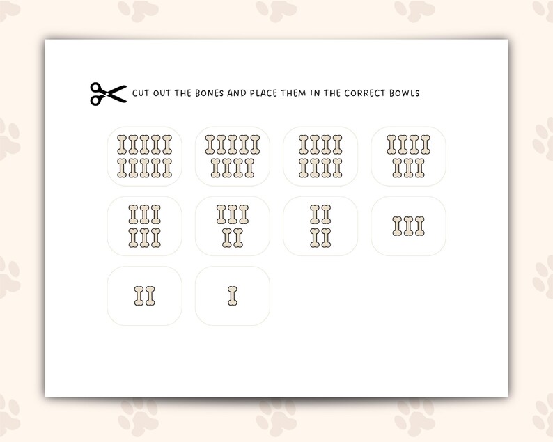 Feed the Dog Counting Printable Activity | Number Matching Game - Etsy ...