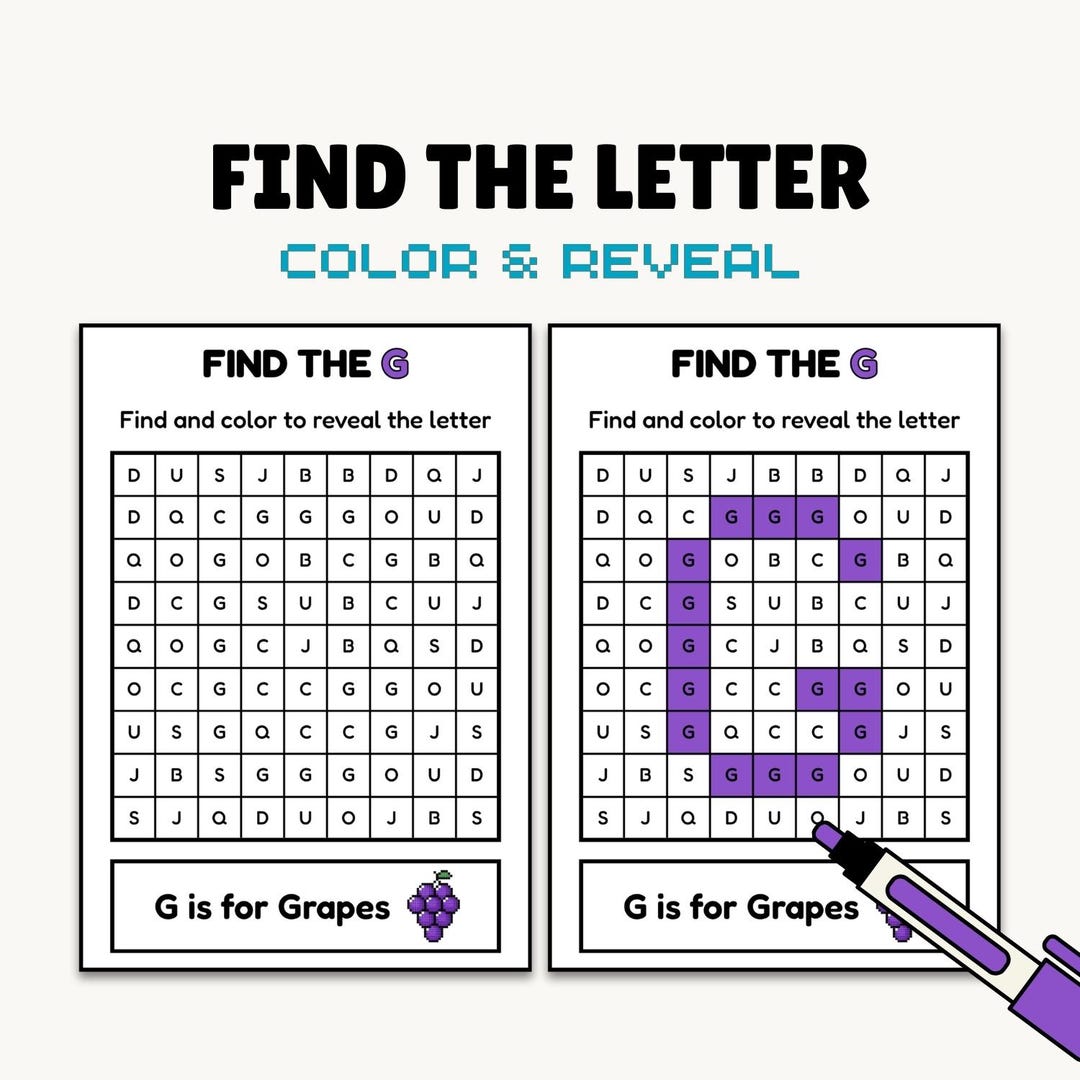 Alphabet Find & Color Activity | Letter Recognition | Reveal the Letter ...