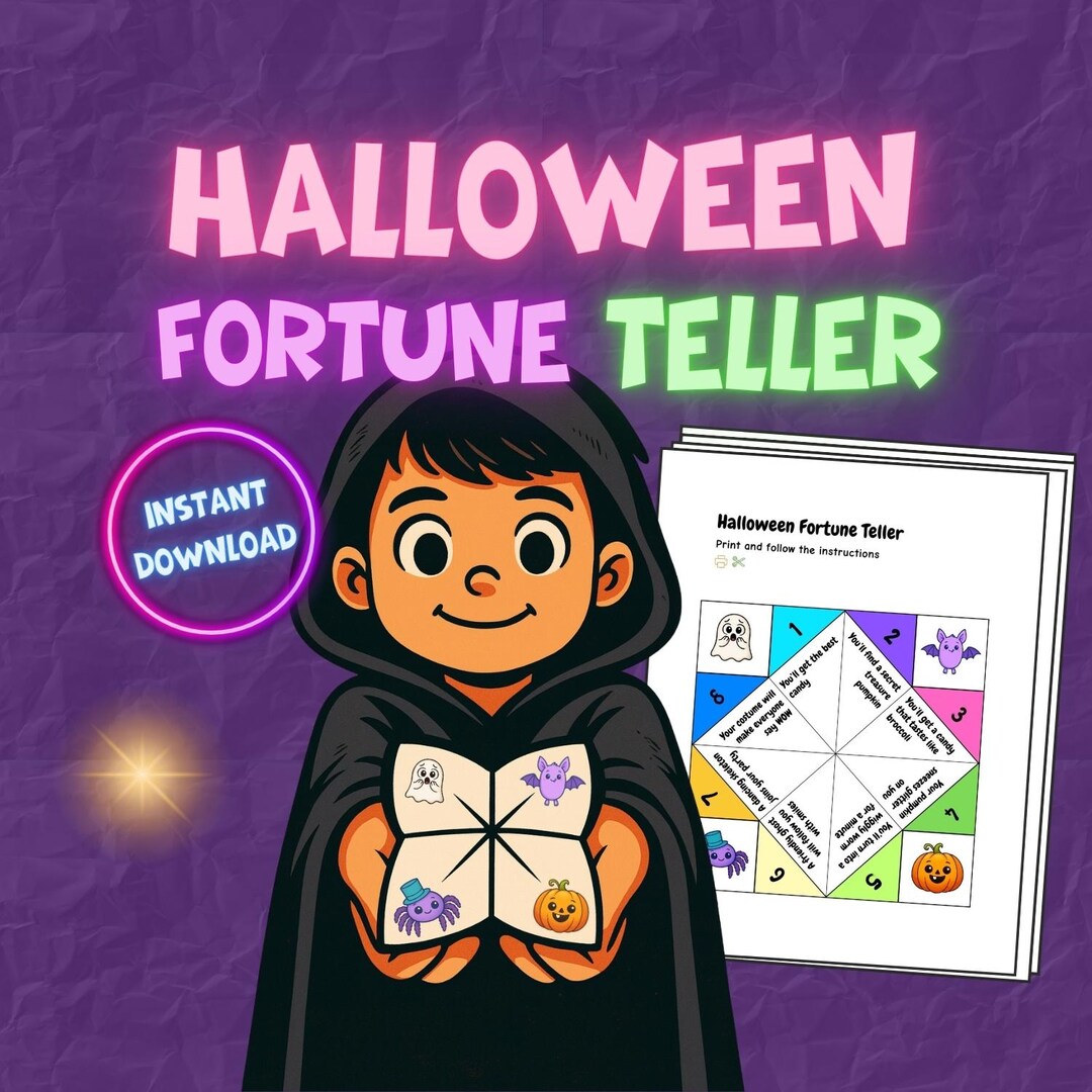 Halloween Activity Sheets | Printable Fortune Teller Game for Kids ...