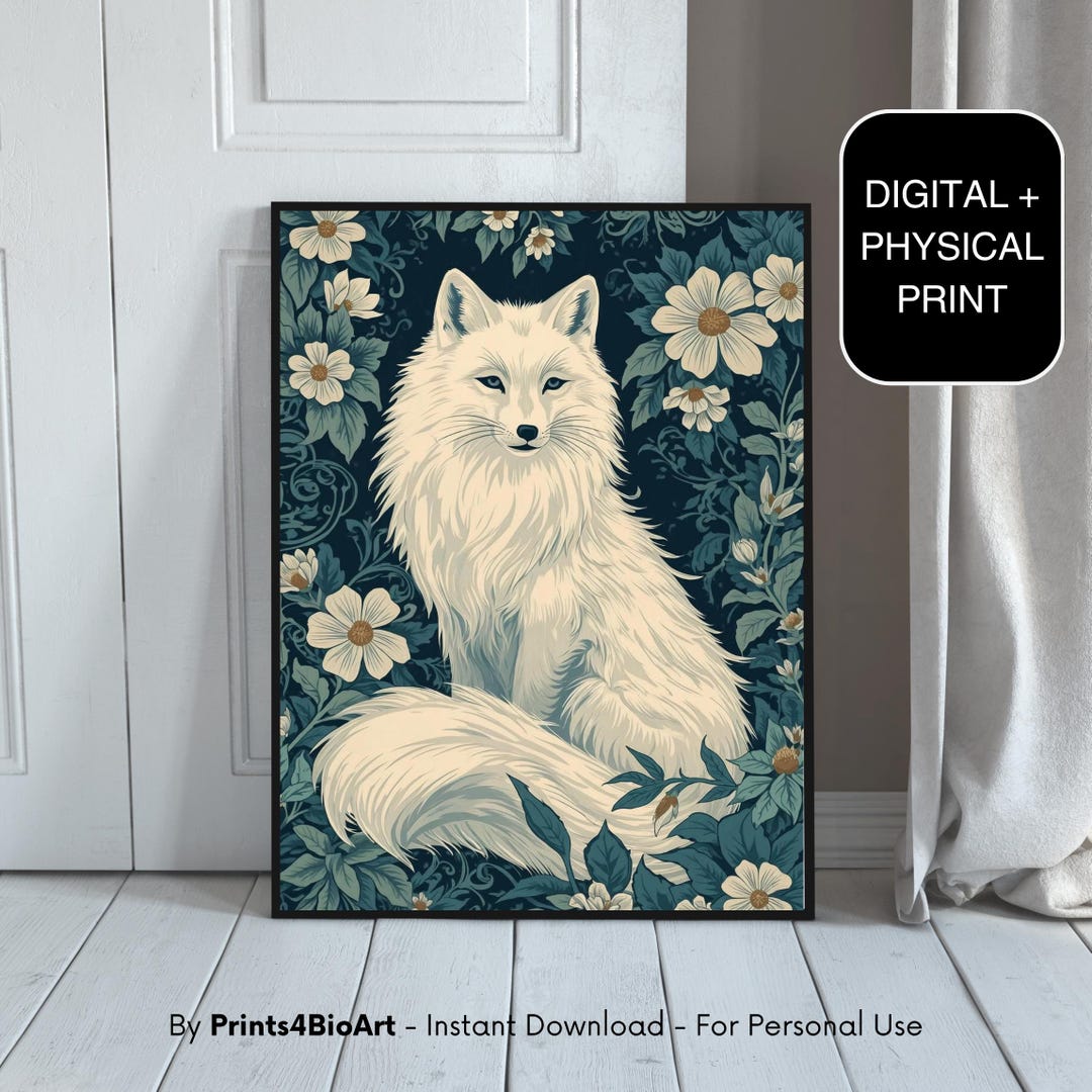 William Morris Style Fox Print | Vintage Arts and Crafts Animal Art ...