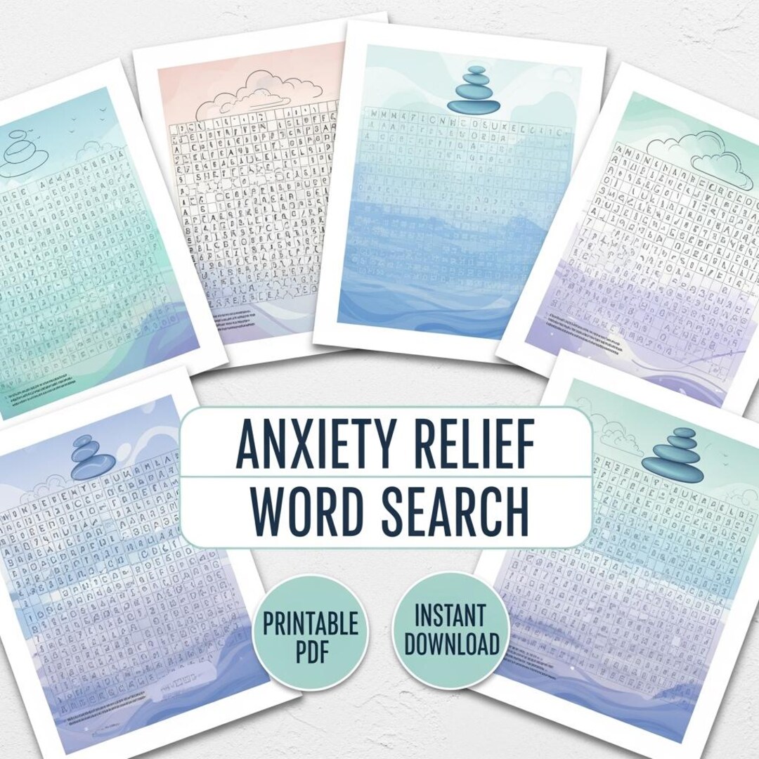 Anxiety Relief Word Search Puzzles: Mindfulness Activities (digital ...