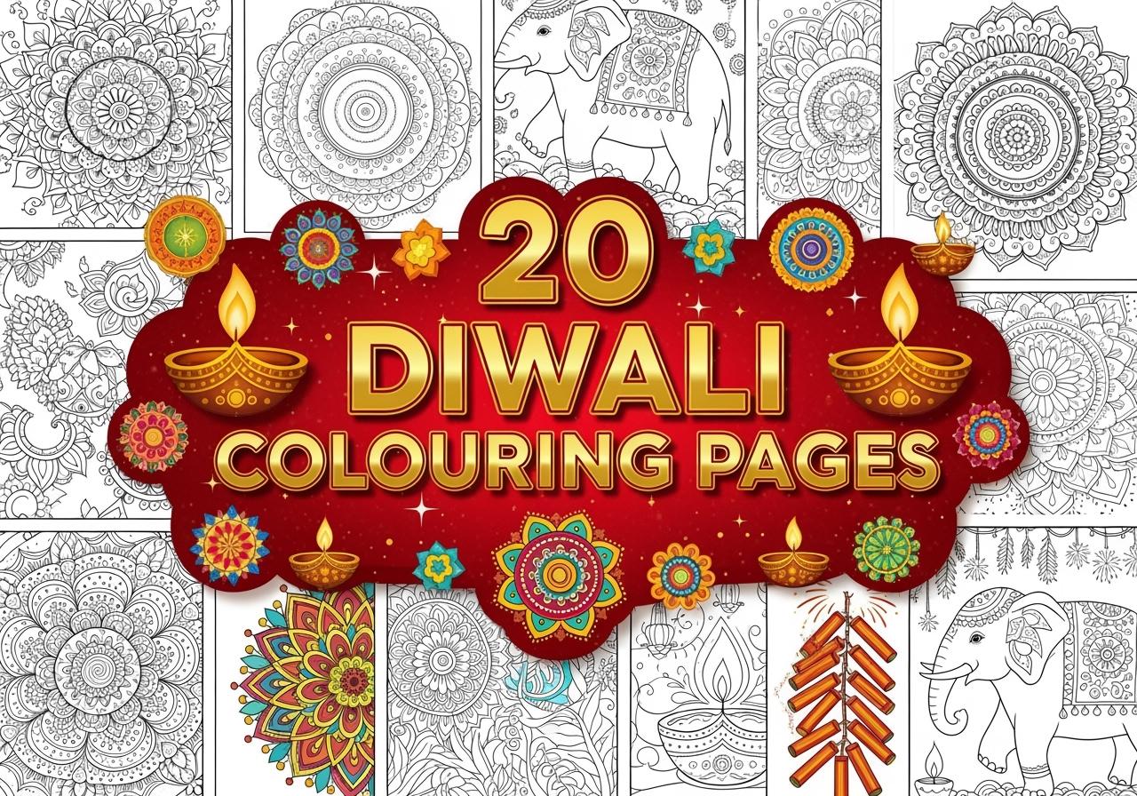 20 Printable Diwali Colouring Pages | Cultural Learning Activity | Kids ...