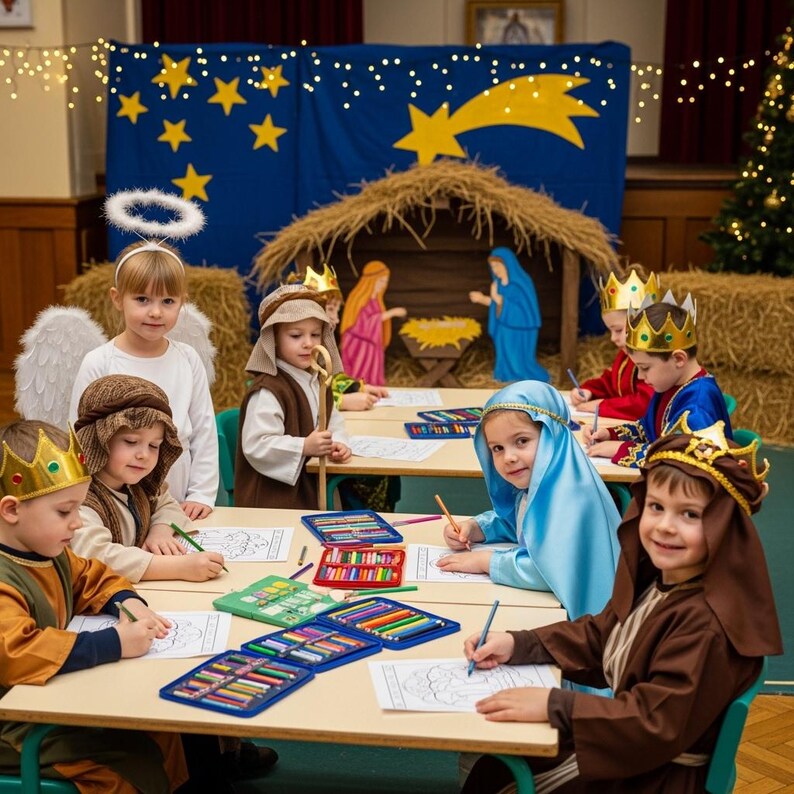 Nativity Coloring Pages | Kids Bible Story Activities | Printable PDF ...