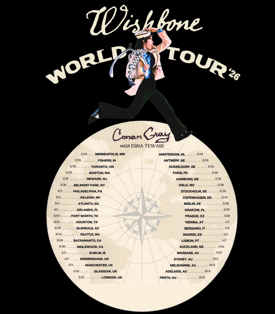 Conan Gray Wishbone World Tour 2025-2026 PNG - Etsy.de
