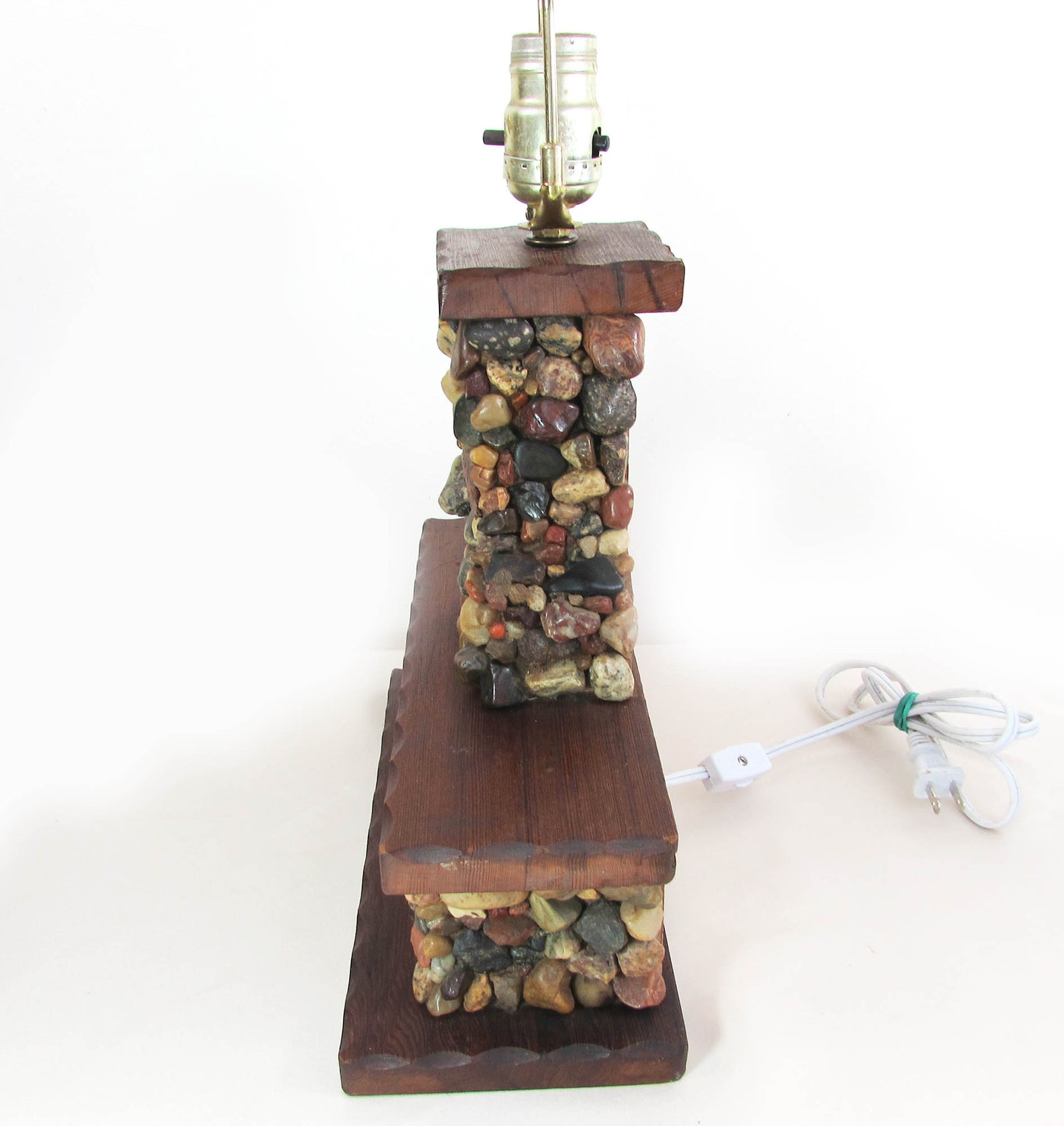 Vintage River Rock Fireplace Lamp Folk Art Working - Etsy