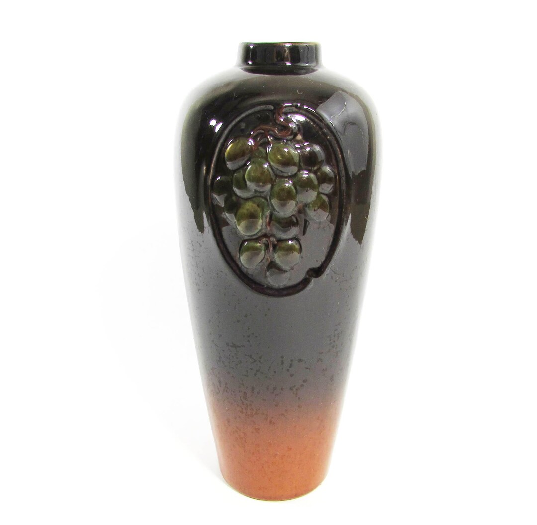 Weller Floretta 1904 Vase Antique Art Pottery Green Grapes Brown ...