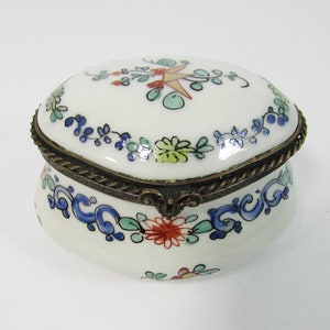 Vintage French Porcelain Hinged Lid Trinket Box 3.5 X 2.75 - Etsy
